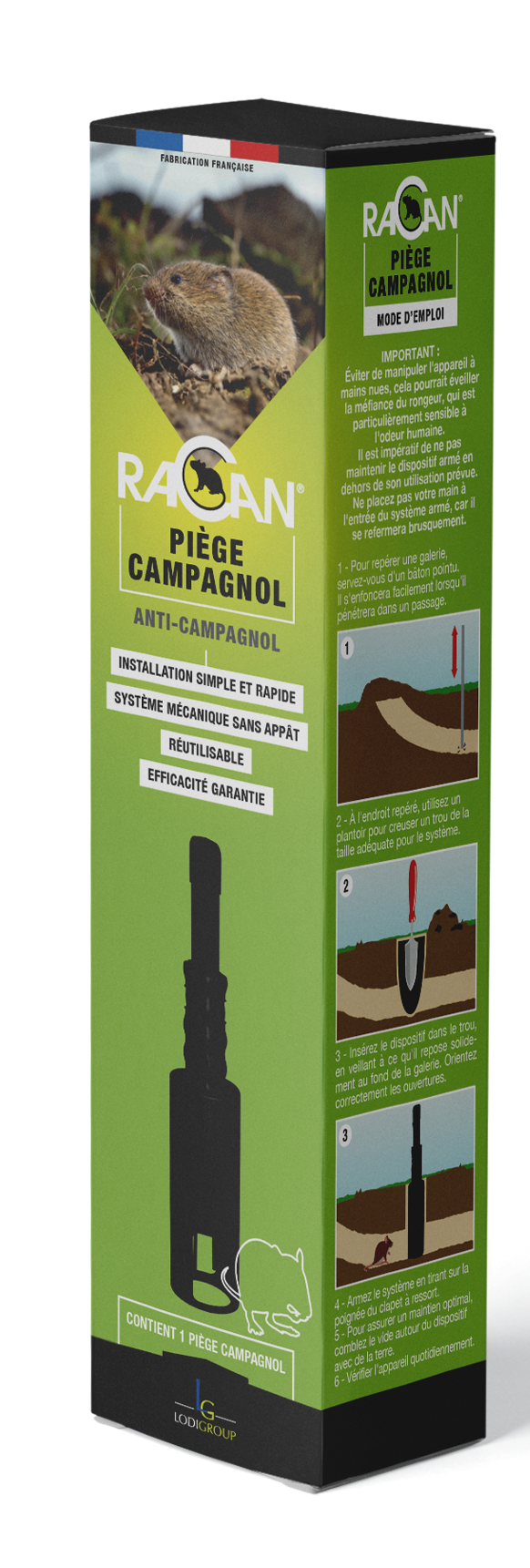 RACAN Piège à Campagnols - Solution Mécanique Anti-Rongeurs Piège à ...